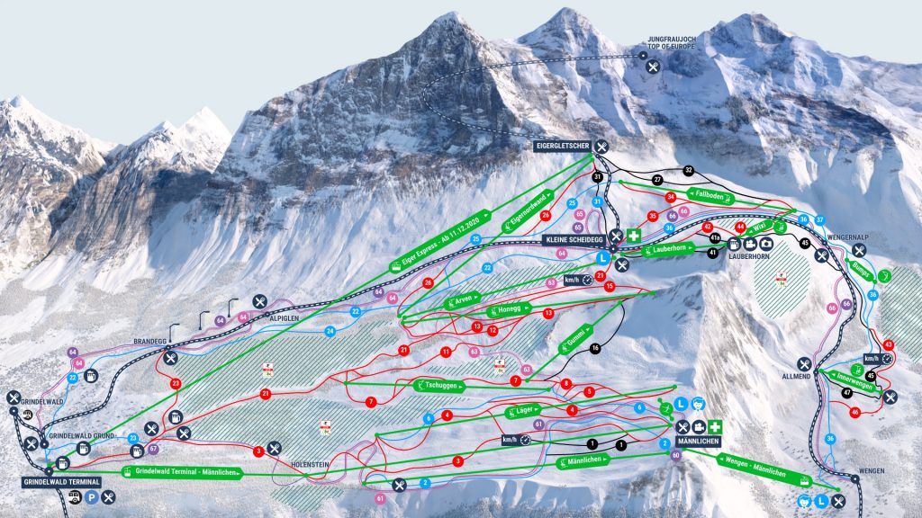 Jungfraubahnen maps - heimoto